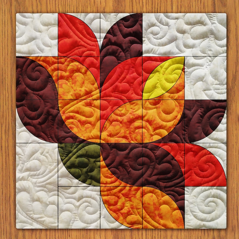 Sprouting Roses Quilt Block PDF Pattern With Video Tutorial - Etsy