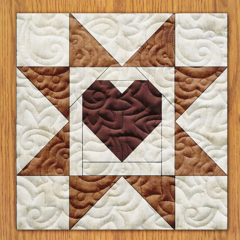 Hearts and Stars Quilt Block PDF Pattern With Video Tutorial || 6, 8 ...
