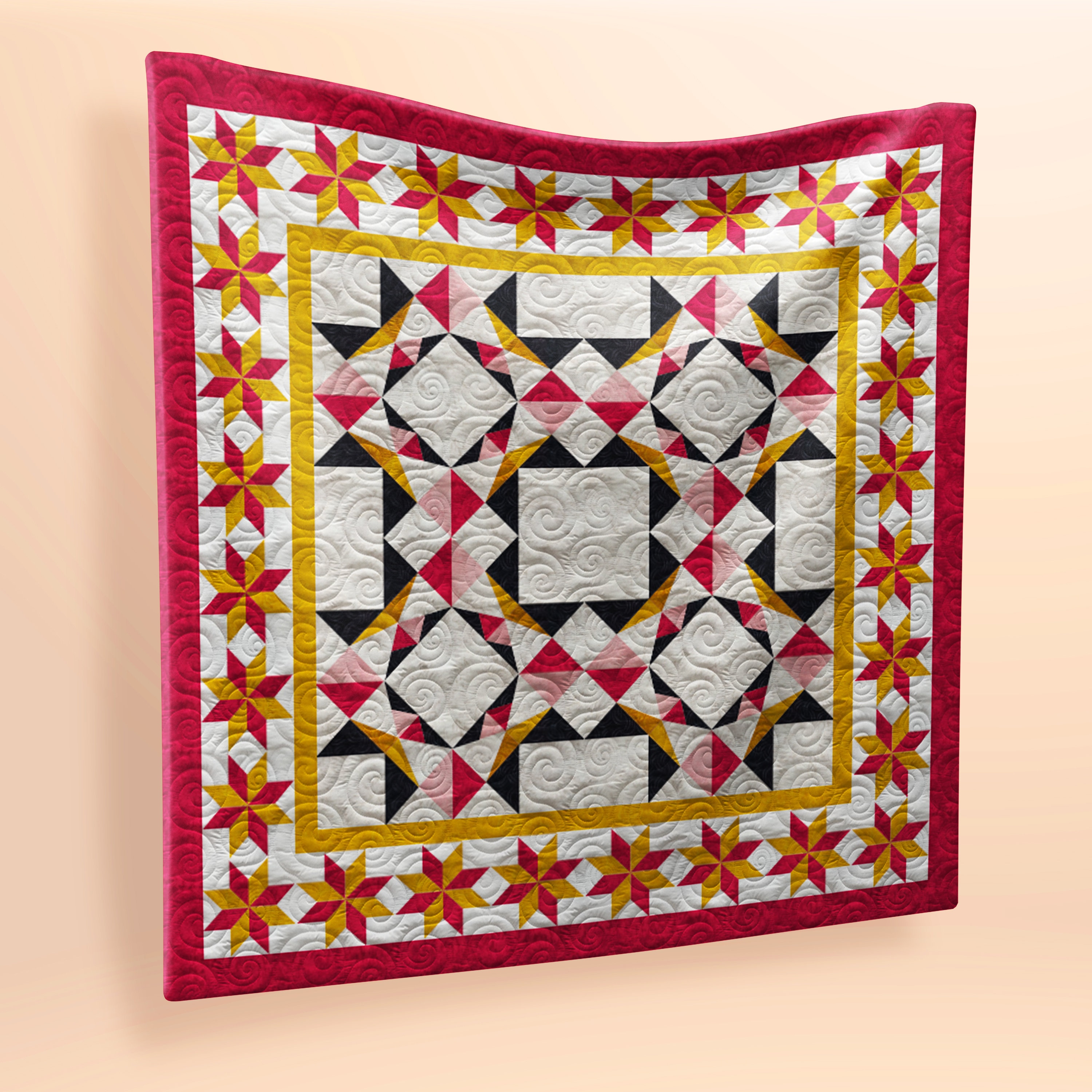 Exploding Star Wall Quilt PDF Pattern With Video Tutorial || 40x40 ...