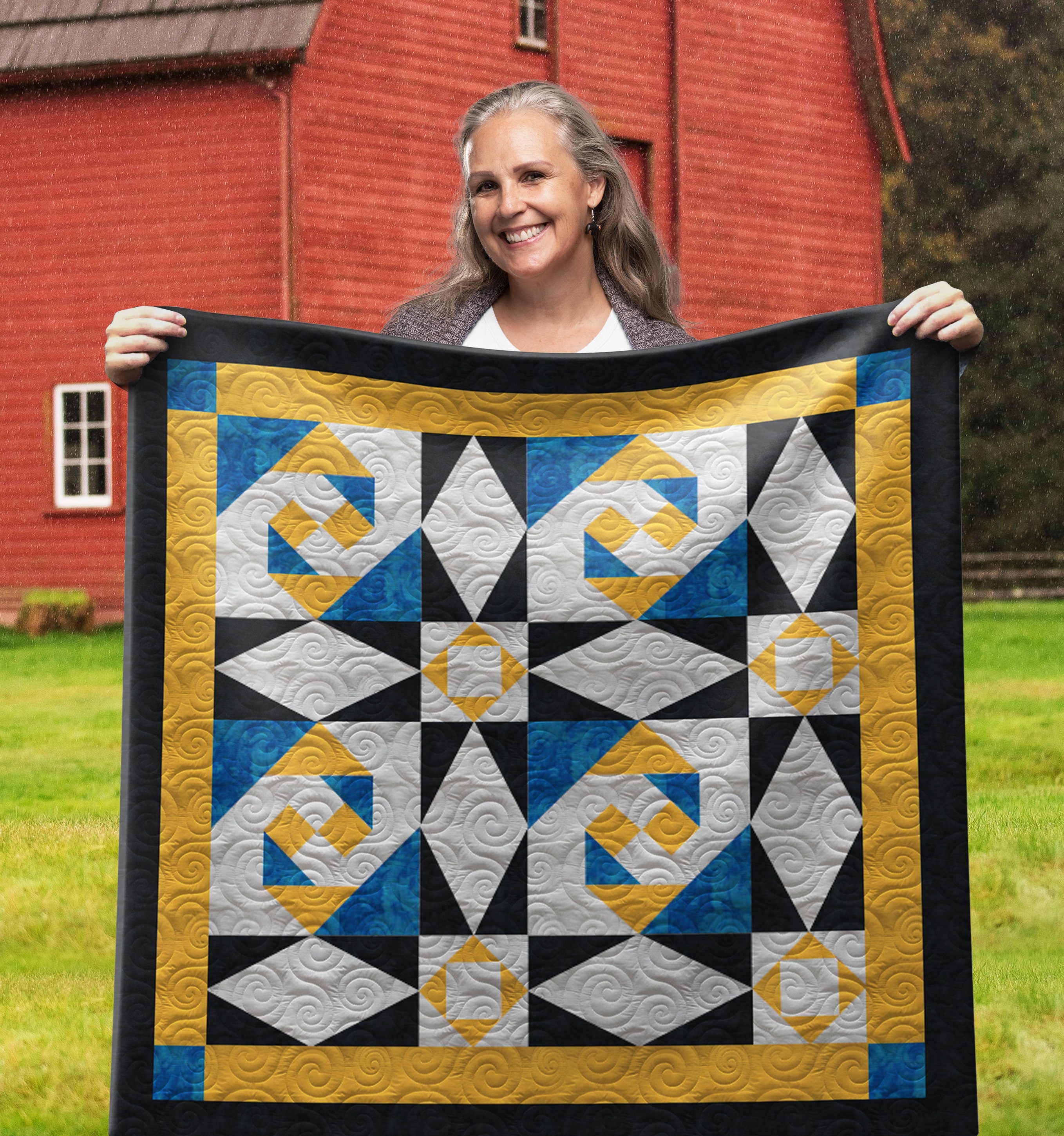 Geometric Waves Wall Quilt PDF Pattern With Video Tutorial 40x40 Inches ...