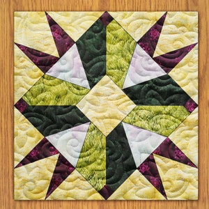 Ocean Orchids Quilt Block PDF Pattern With Video Tutorial || 6, 8, 10 ...