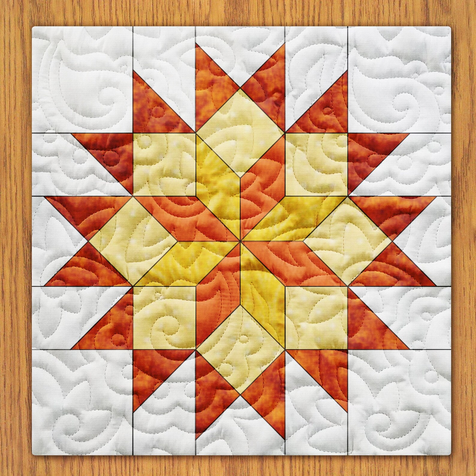 Golden Asters Quilt Block PDF Pattern With Video Tutorial || 16, 18, 20 ...