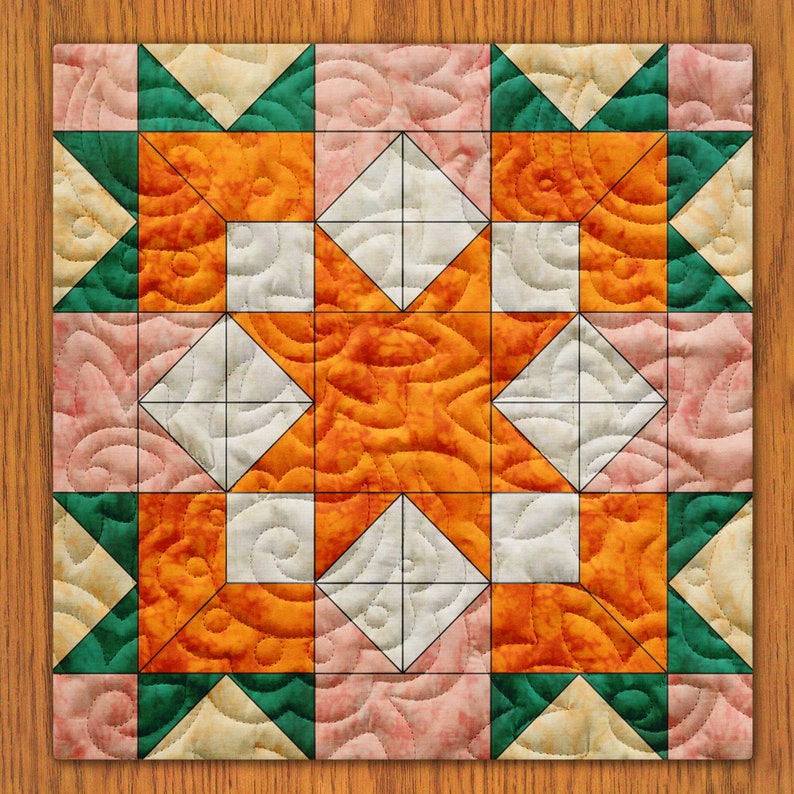 Precious Star Quilt Block PDF Pattern With Video Tutorial || 16, 18, 20 ...