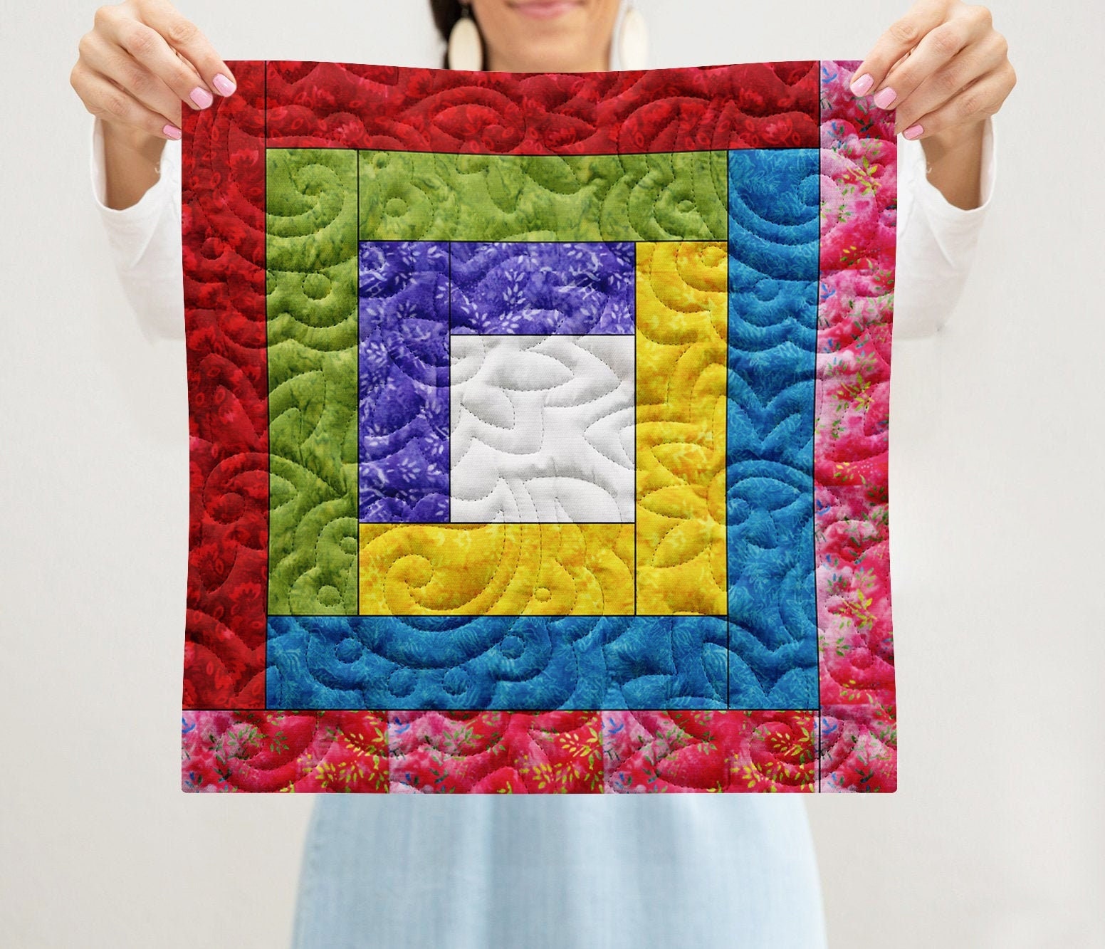 Log Cabin Maze Quilt Block PDF Pattern With Video Tutorial || 16, 18 ...