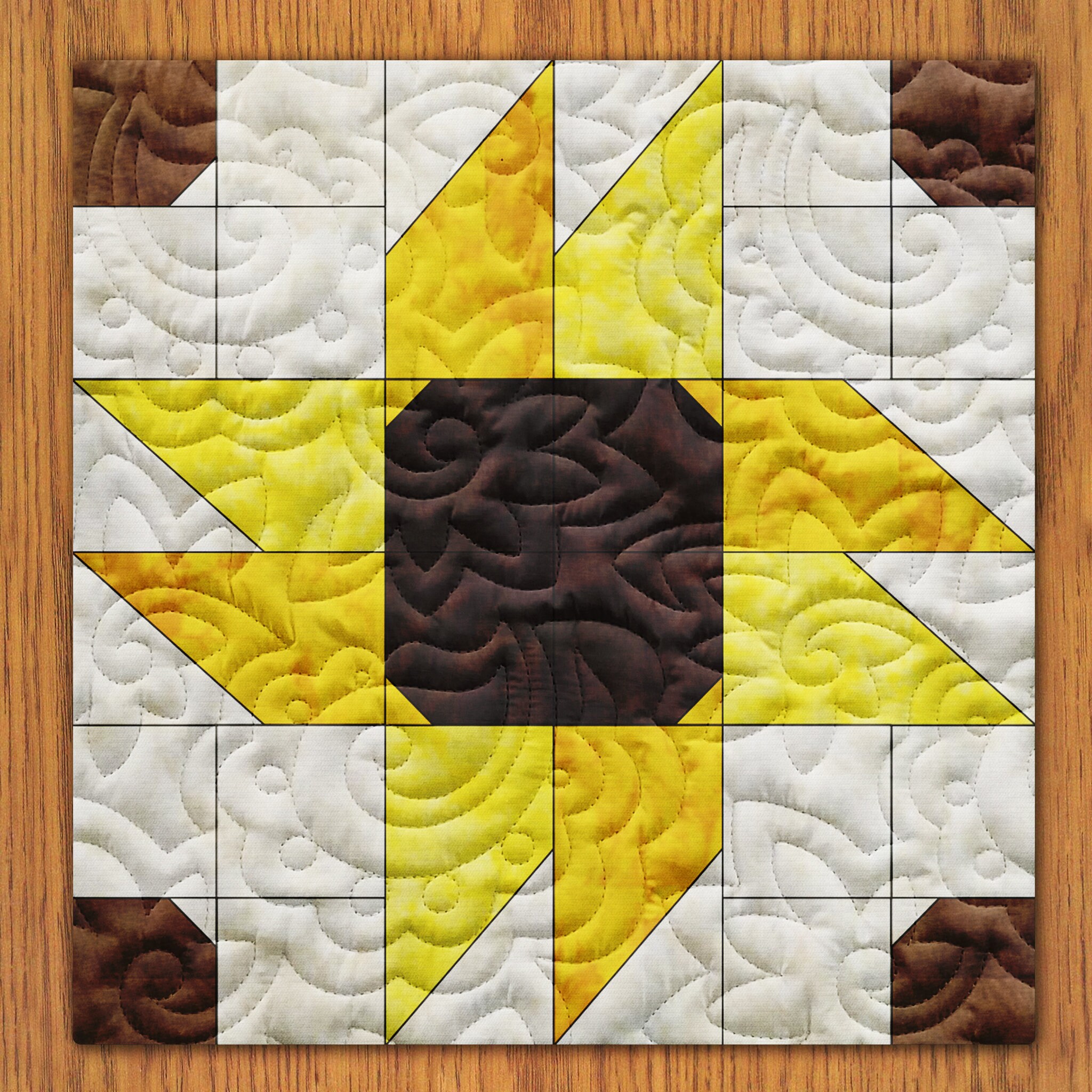 Sunny Flower Quilt Block PDF Pattern With Video Tutorial || 6, 8, 10 ...