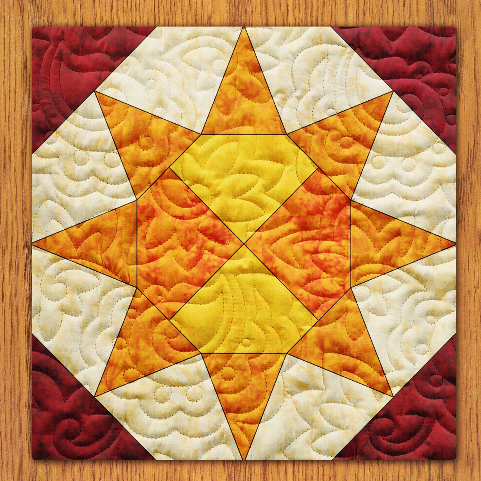 Sun Waves Quilt Block PDF Pattern With Video Tutorial 6, 8, 10, 12, and ...