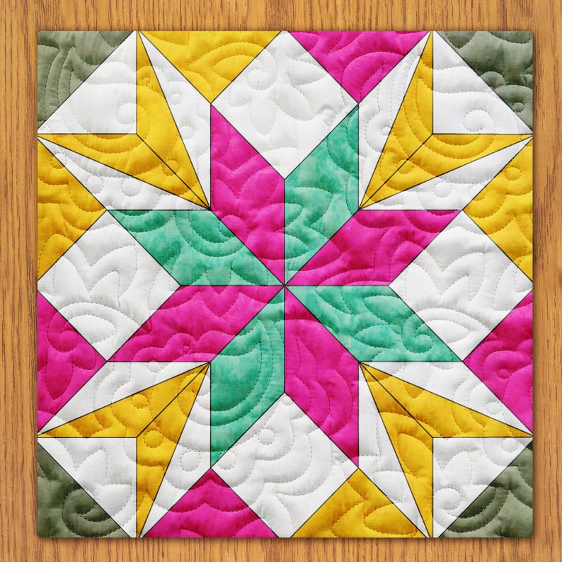 Stunning Stars Quilt Block PDF Pattern With Video Tutorial || 16, 18 ...