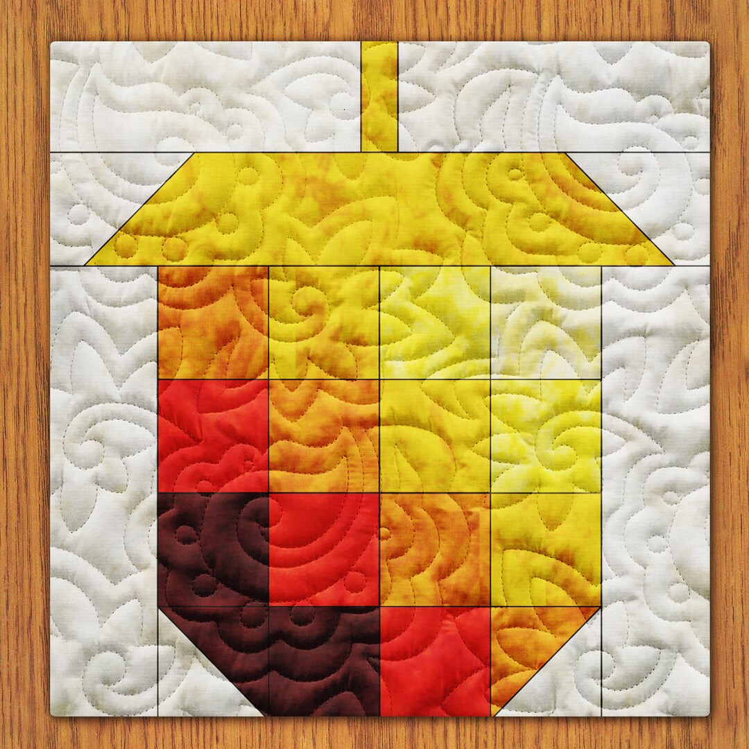 Acorn Pieces Quilt Block PDF Pattern With Video Tutorial || 16, 18, 20 ...