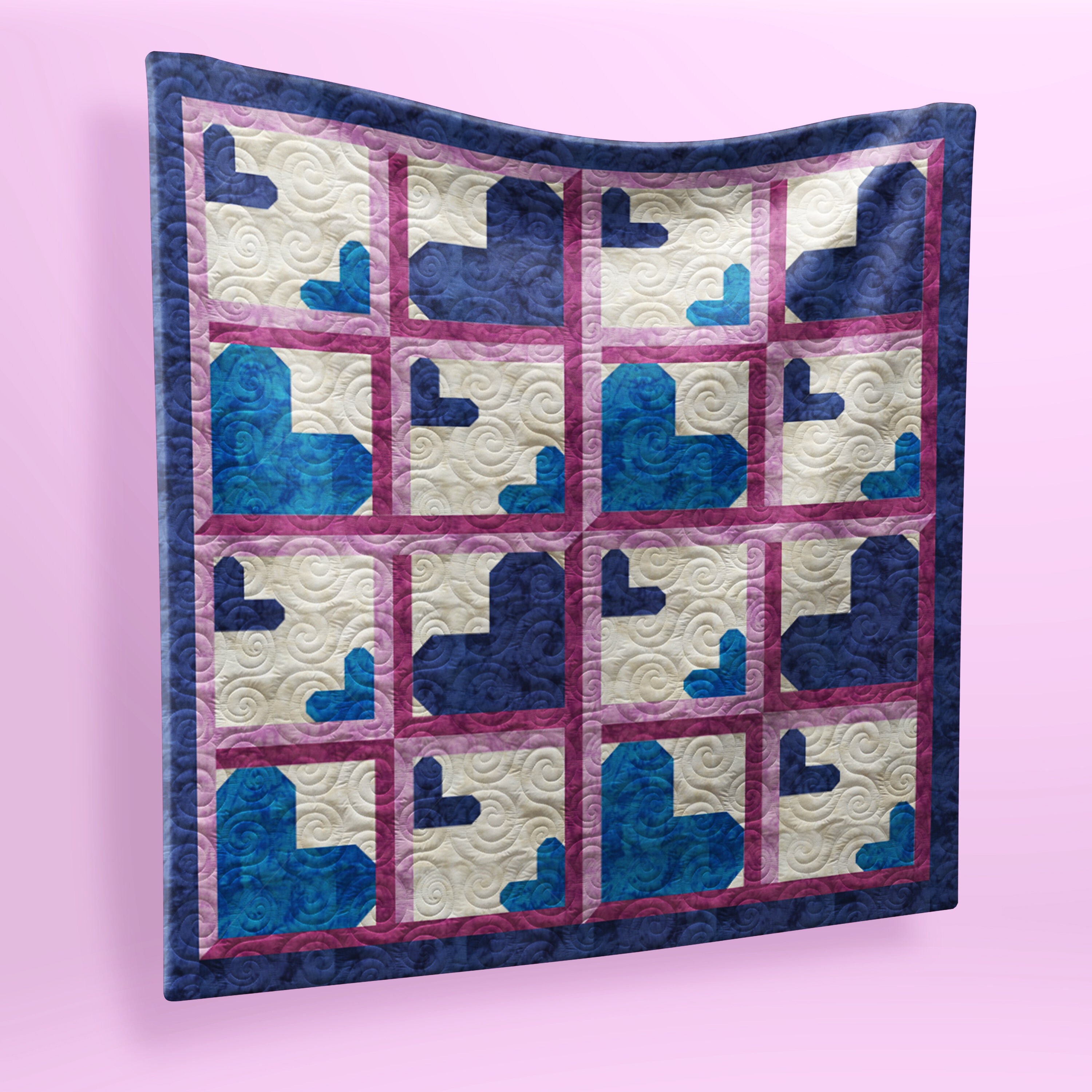 Prison Heart Wall Quilt PDF Pattern With Video Tutorial || 40x40 Inches ...