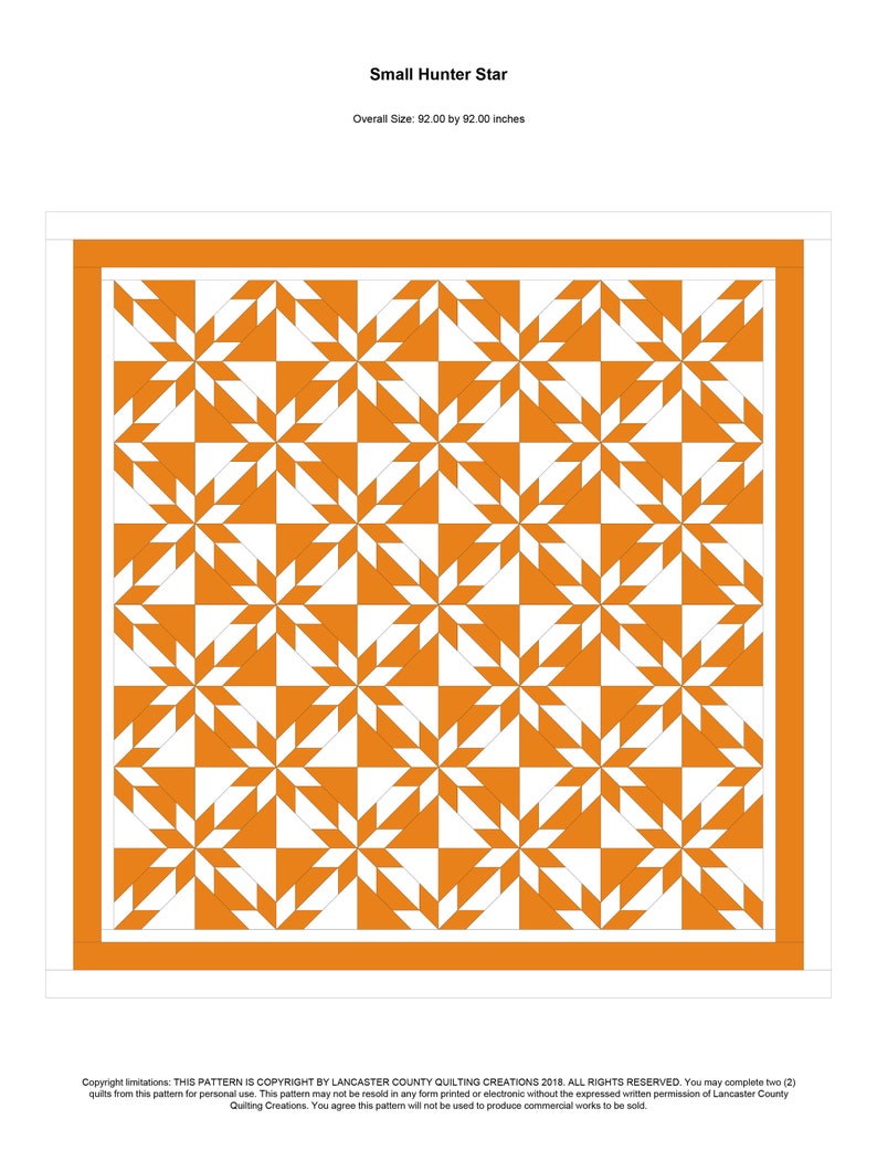 Small Hunter Star Pattern Patchwork #279 - Etsy