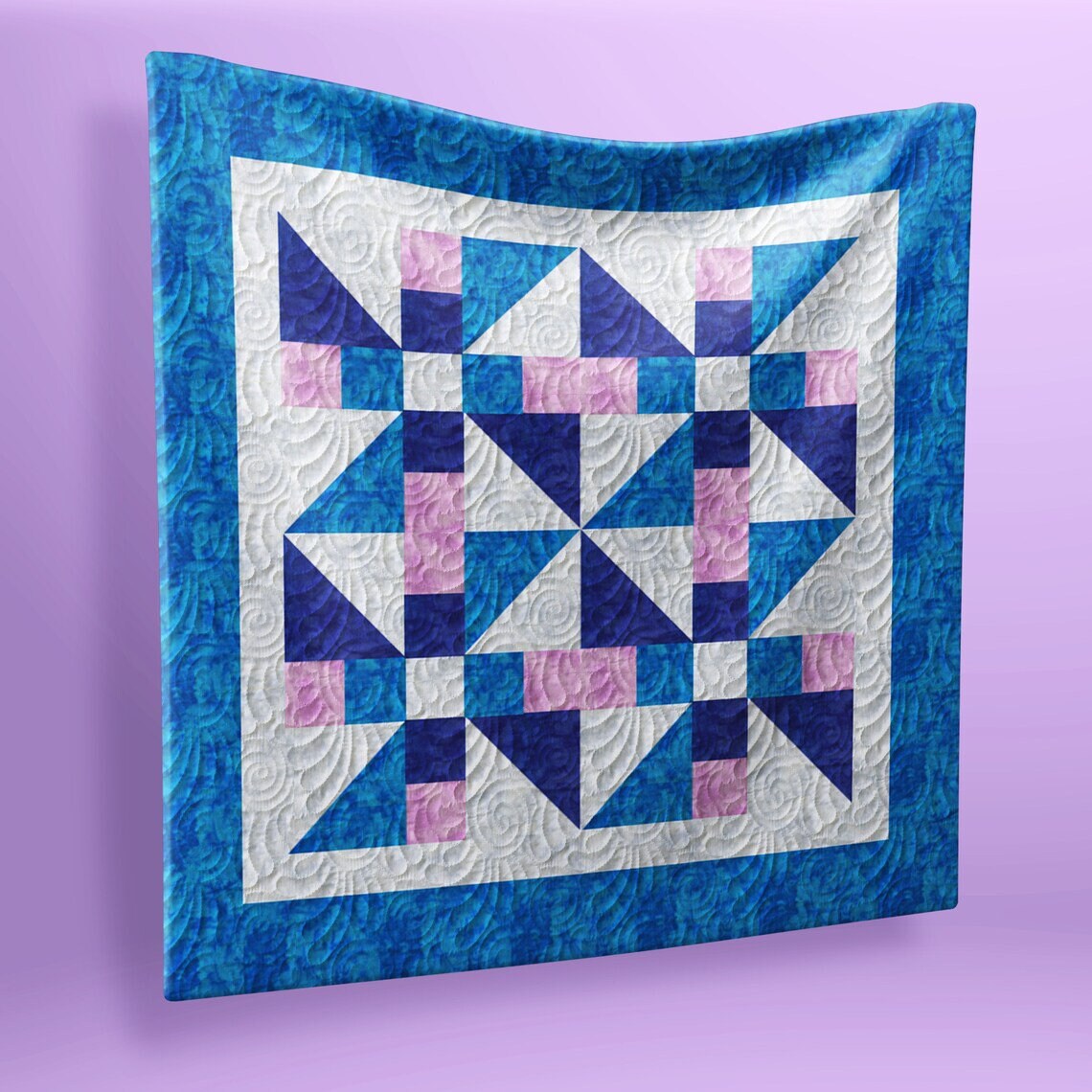 Pinwheel Daisy Wall Quilt PDF Pattern With Video Tutorial || 40x40 ...