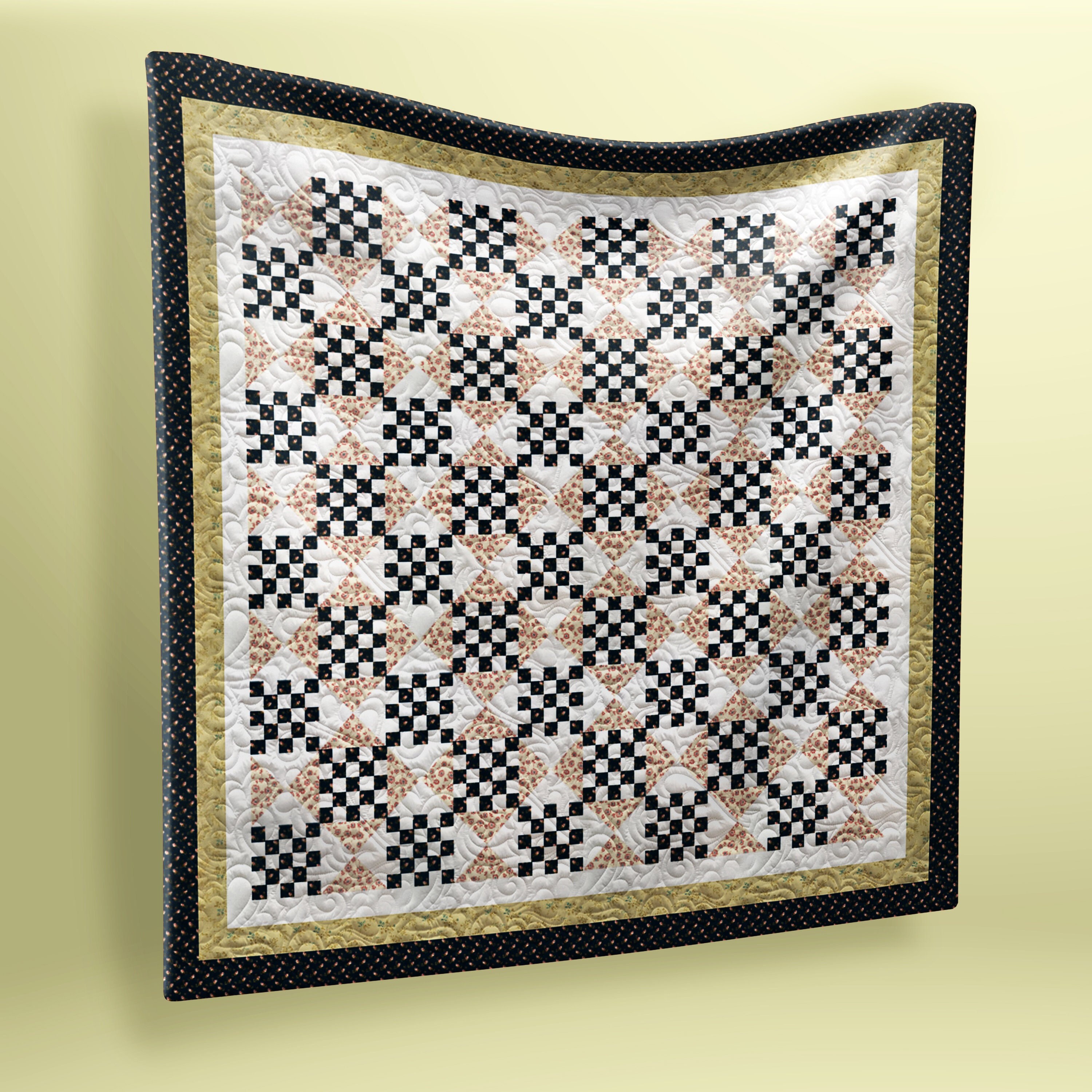 Diamond Squares Quilt Block PDF Pattern With Video Tutorial || 6, 8, 10 ...