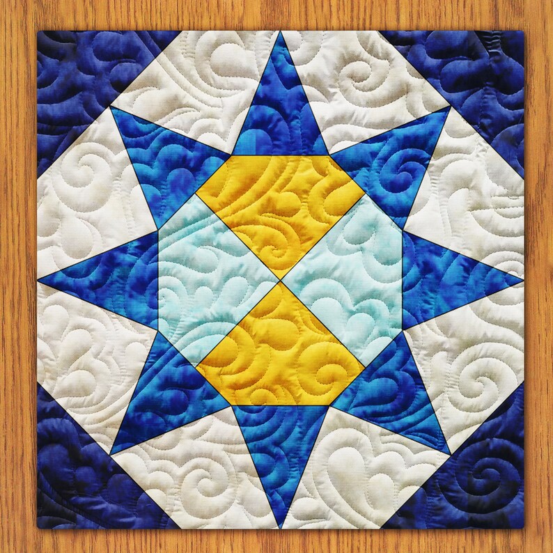 Sun Waves Quilt Block PDF Pattern With Video Tutorial 6, 8, 10, 12, and ...