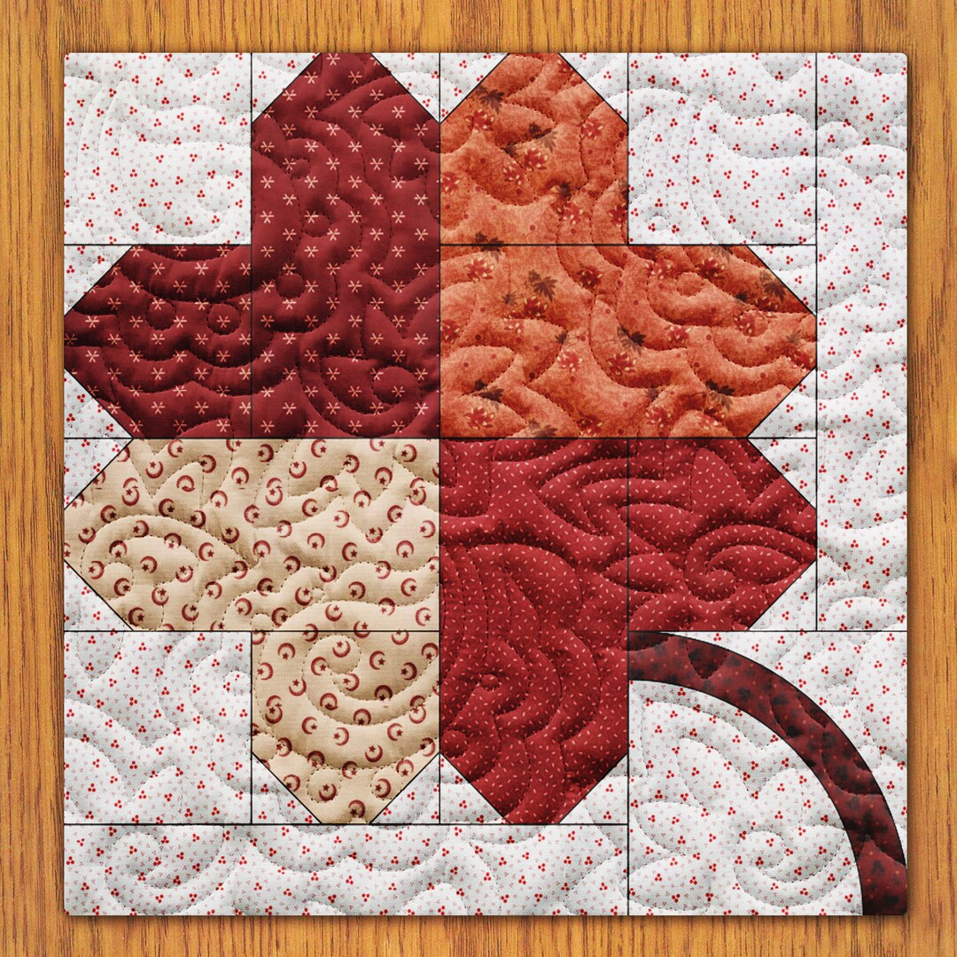 Dancing Clover Quilt Block PDF Pattern With Video Tutorial || 6, 8, 10 ...