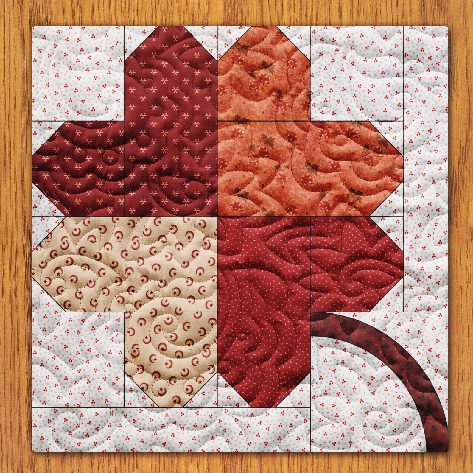 Dancing Clover Quilt Block PDF Pattern With Video Tutorial || 16, 18 ...