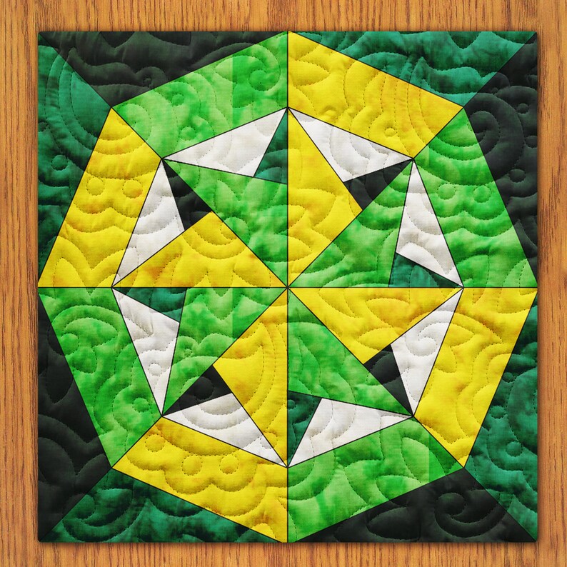 Paper Star Wheel Quilt Block PDF Pattern With Video Tutorial || 16, 18 ...