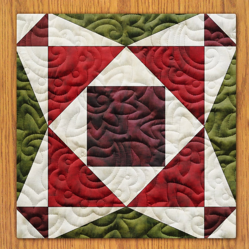 Cactus Cubes Quilt Block PDF Pattern With Video Tutorial 6, 8, 10, 12 ...