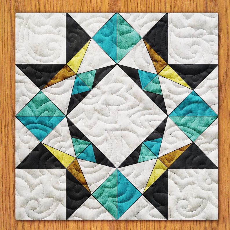 Exploding Star Quilt Block PDF Pattern With Video Tutorial || 6, 8, 10 ...