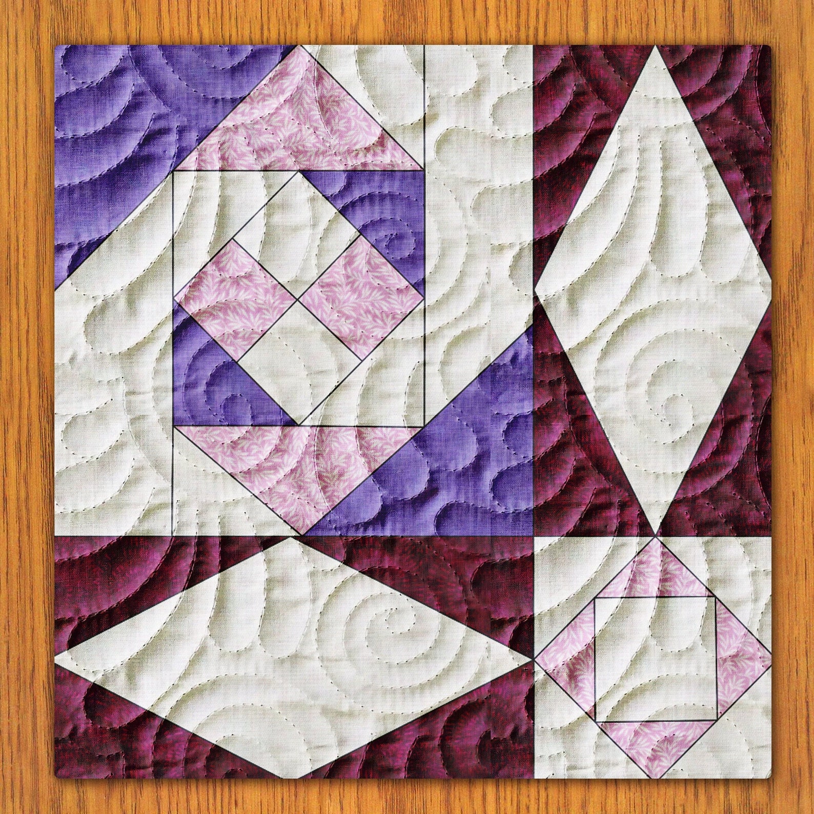 Geometric Waves Quilt Block PDF Pattern With Video Tutorial || 16, 18 ...