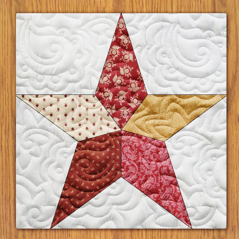 Twinkling Star Quilt Block PDF Pattern With Video Tutorial || 6, 8, 10 ...