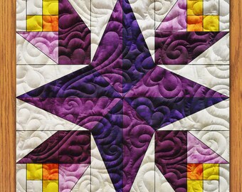 Star Clam Quilt Block PDF Pattern With Video Tutorial 16, 18, 20, 22 ...