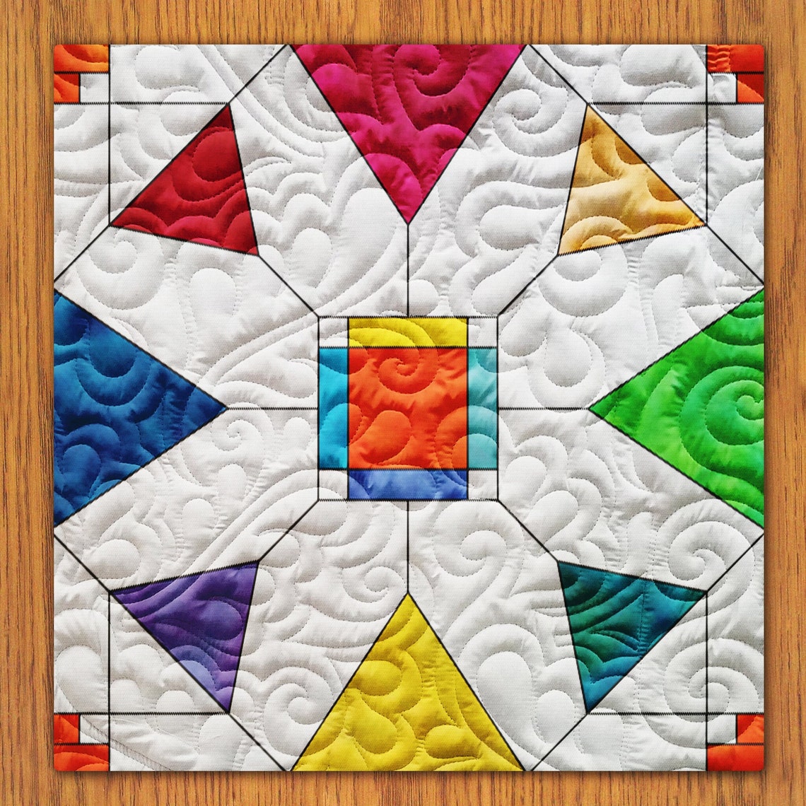 Rainbow Prism Quilt Block PDF Pattern With Video Tutorial 16, 18, 20 ...
