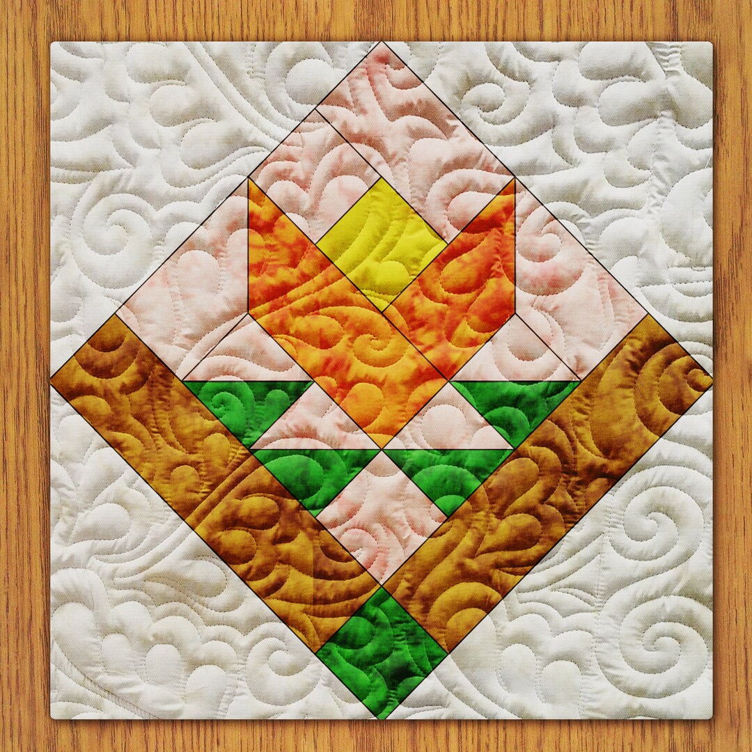 Morning Roses Quilt Block PDF Pattern With Video Tutorial || 6, 8, 10 ...