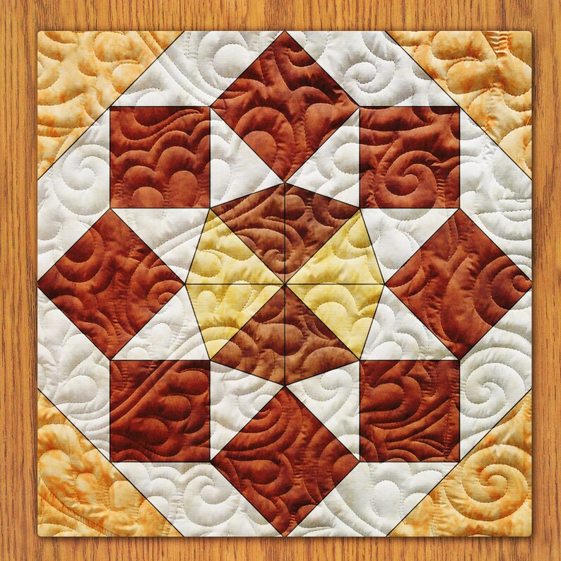 Sun Waves Quilt Block PDF Pattern With Video Tutorial 6 8 - Etsy
