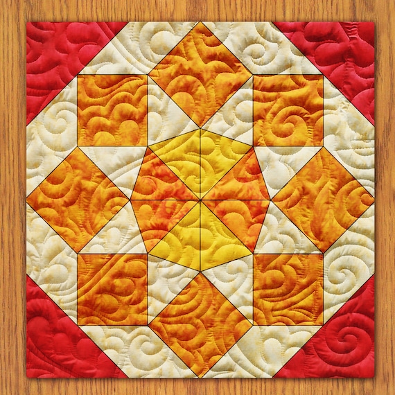 Sun Waves Quilt Block PDF Pattern With Video Tutorial 6 8 - Etsy