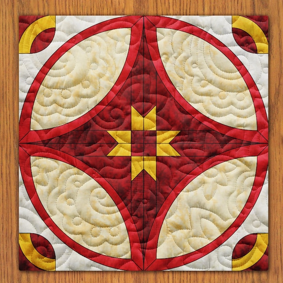 Spiral Star Quilt Block PDF Pattern With Video Tutorial 16 - Etsy