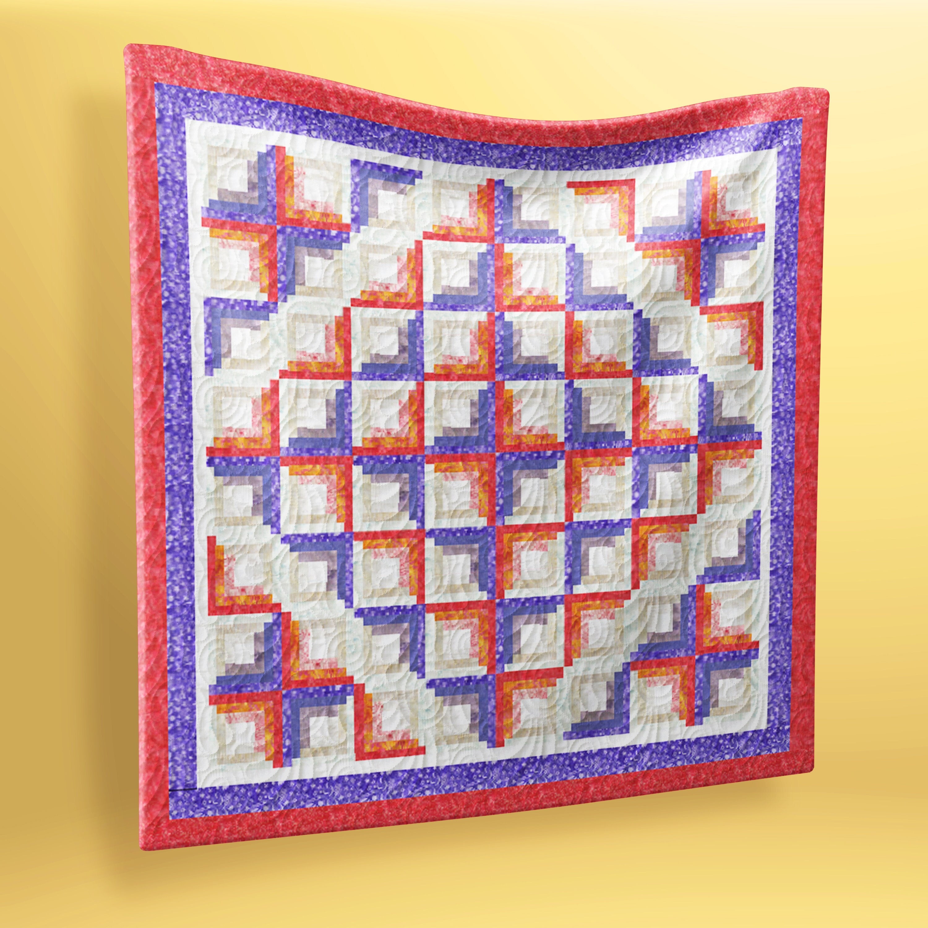 Log Cabin Maze Quilt Block PDF Pattern With Video Tutorial || 6, 8, 10 ...