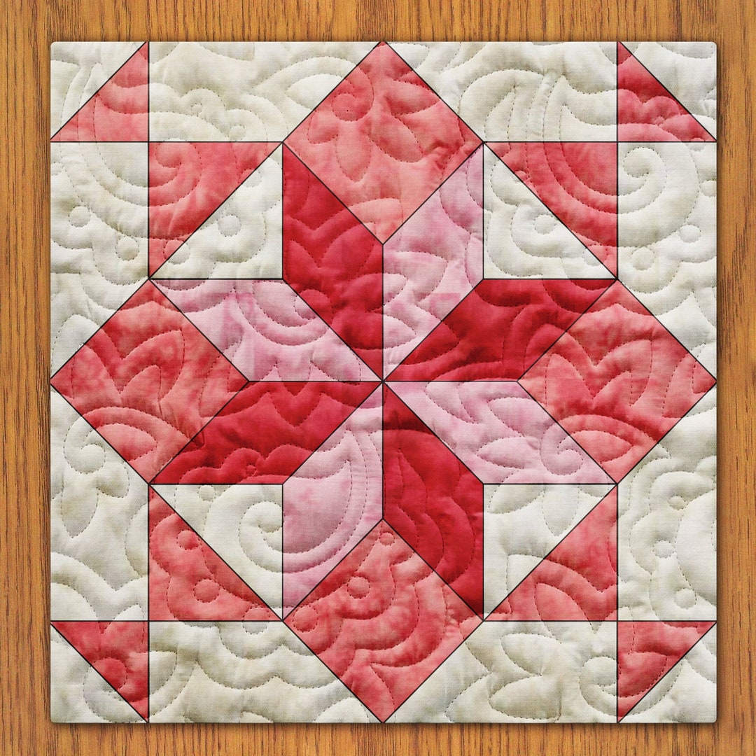 Cheesy Flower Quilt Block PDF Pattern With Video Tutorial 6, 8, 10, 12 ...