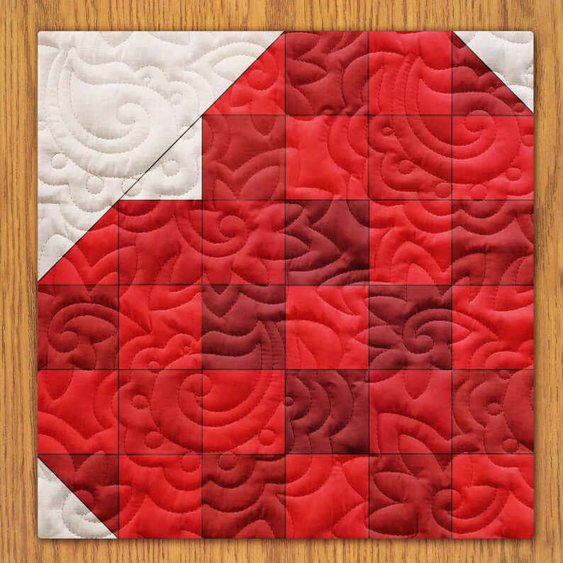 Plum Candy Hearts Quilt Block PDF Pattern With Video Tutorial || 16, 18 ...