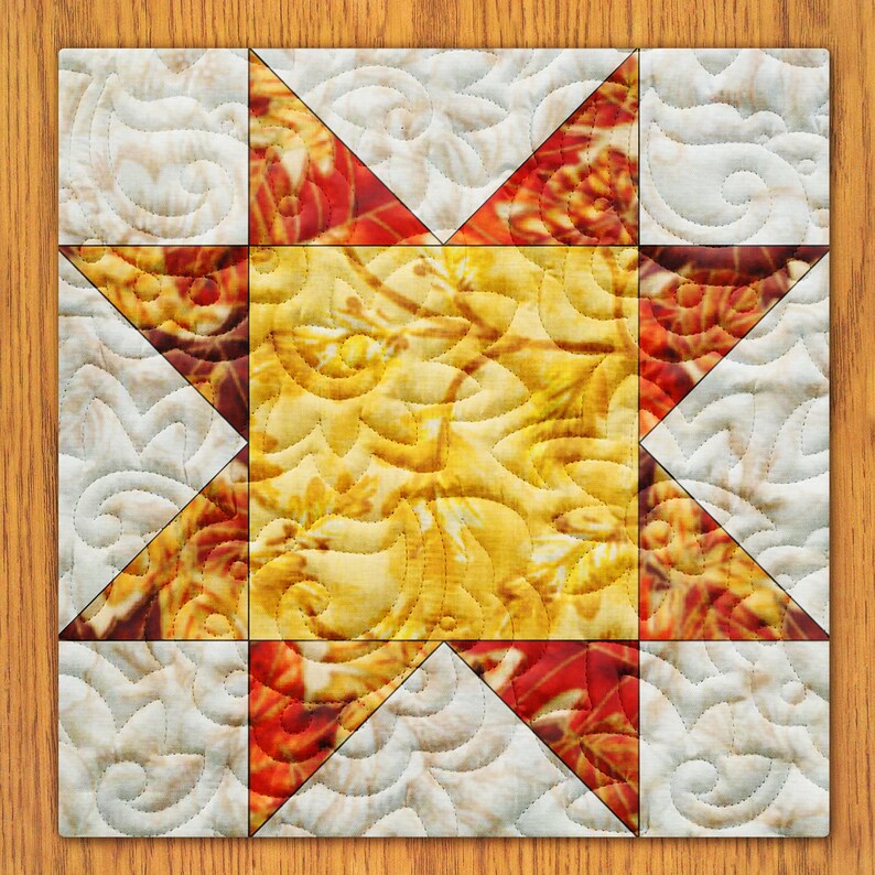 Star Luster Quilt Block PDF Pattern With Video Tutorial || 16, 18, 20 ...