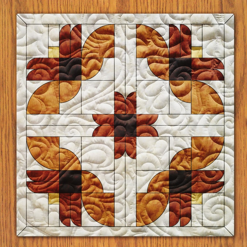 Cactus Flower Star Quilt Block PDF Pattern With Video Tutorial || 6, 8 ...