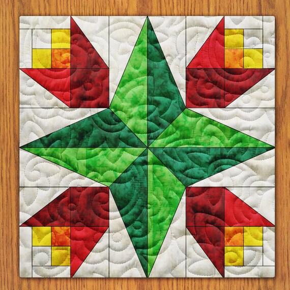 Shining Tulips Star Quilt Block PDF Pattern With Video - Etsy