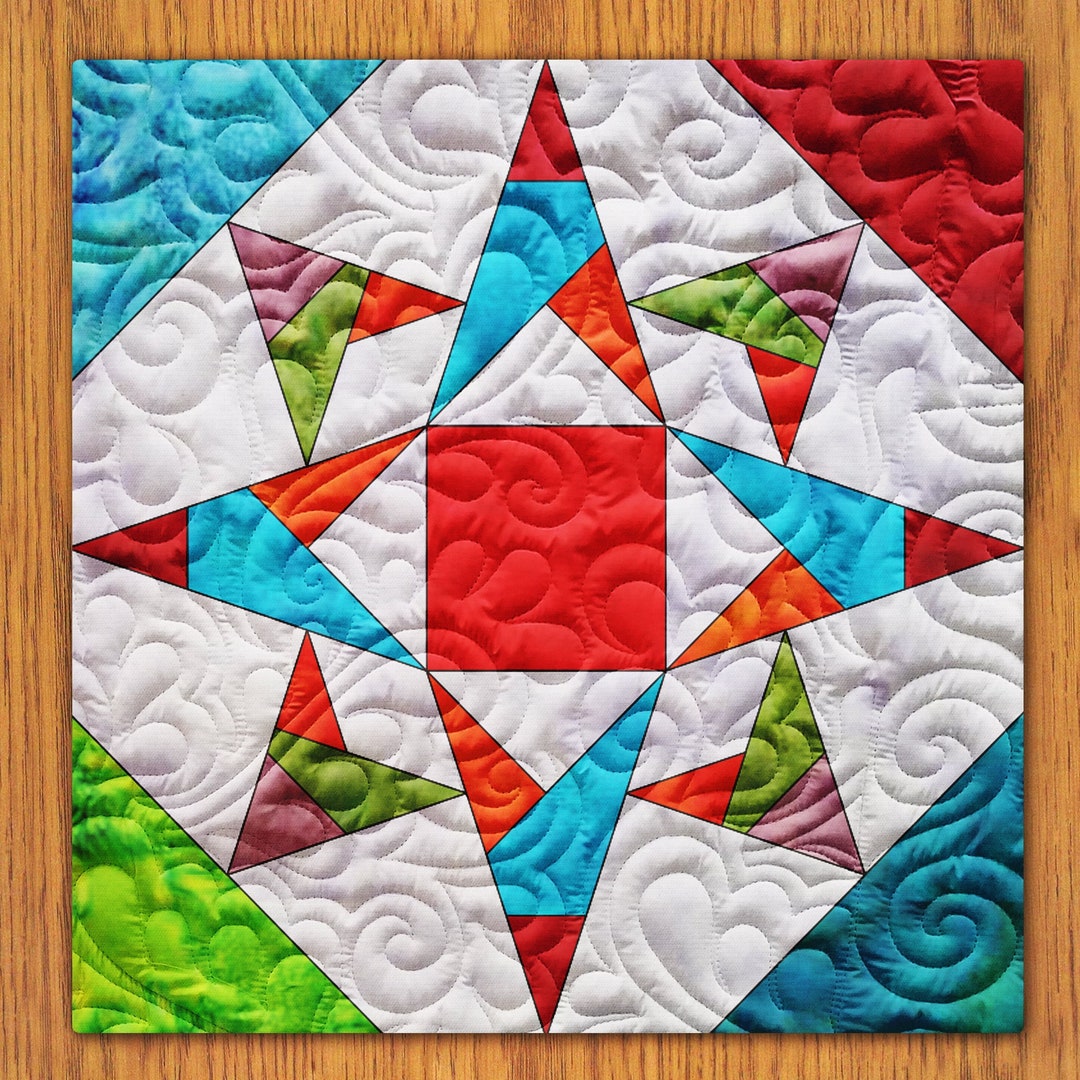 Crystal Mirrors Quilt Block PDF Pattern With Video Tutorial 6, 8, 10 ...