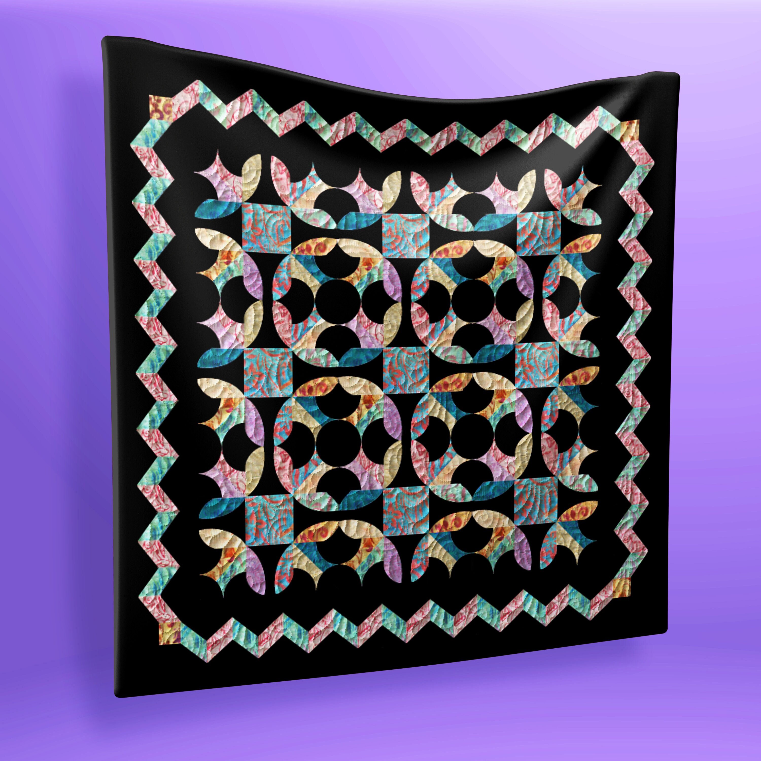 Blooming Lotus Wall Quilt PDF Pattern With Video Tutorial 40x40 Inches ...