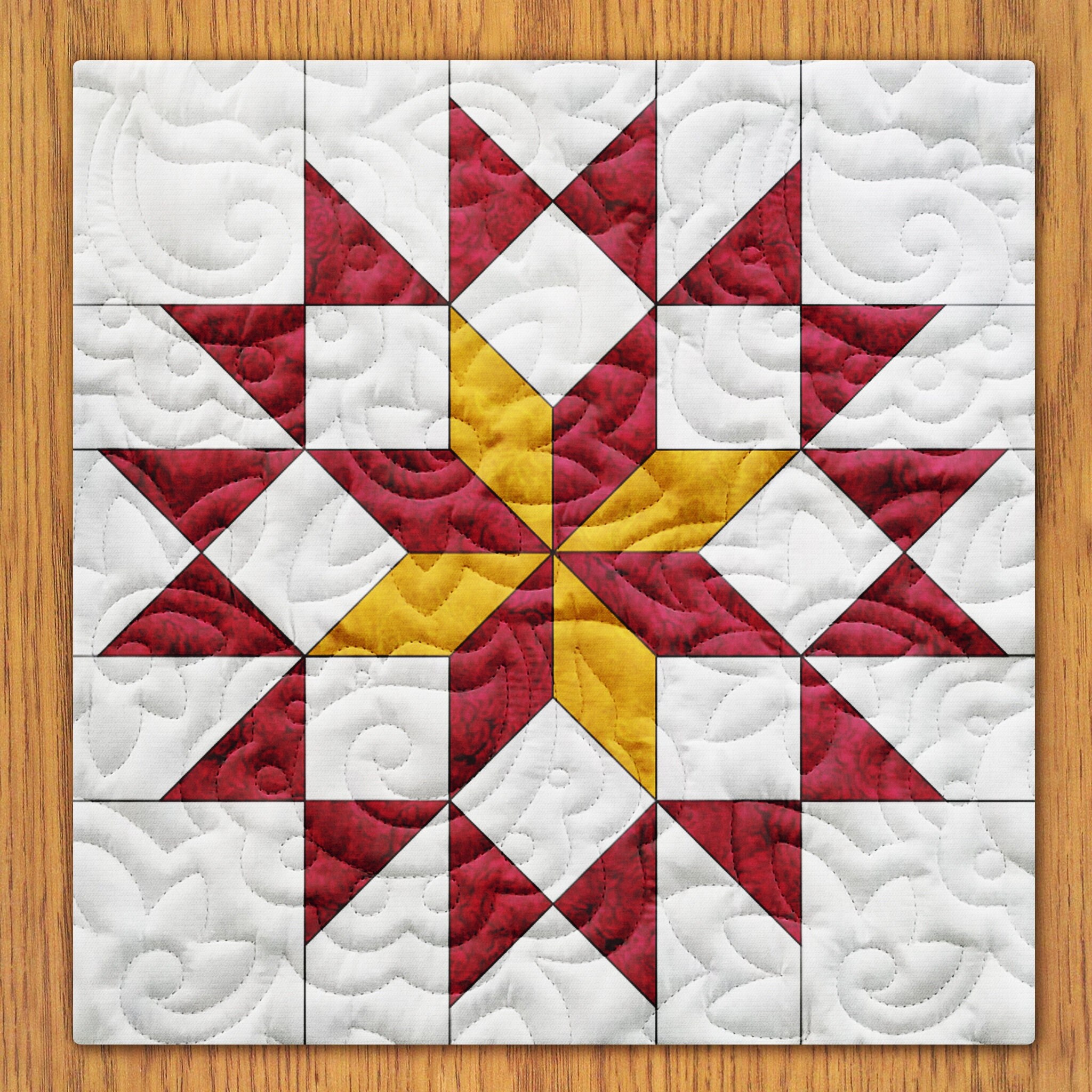 Golden Asters Quilt Block PDF Pattern With Video Tutorial || 6, 8, 10 ...