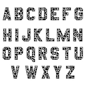 Cow Font Svg, TTF, Png, Cow Alphabet Svg, Cow Farmhouse Font, Animal ...