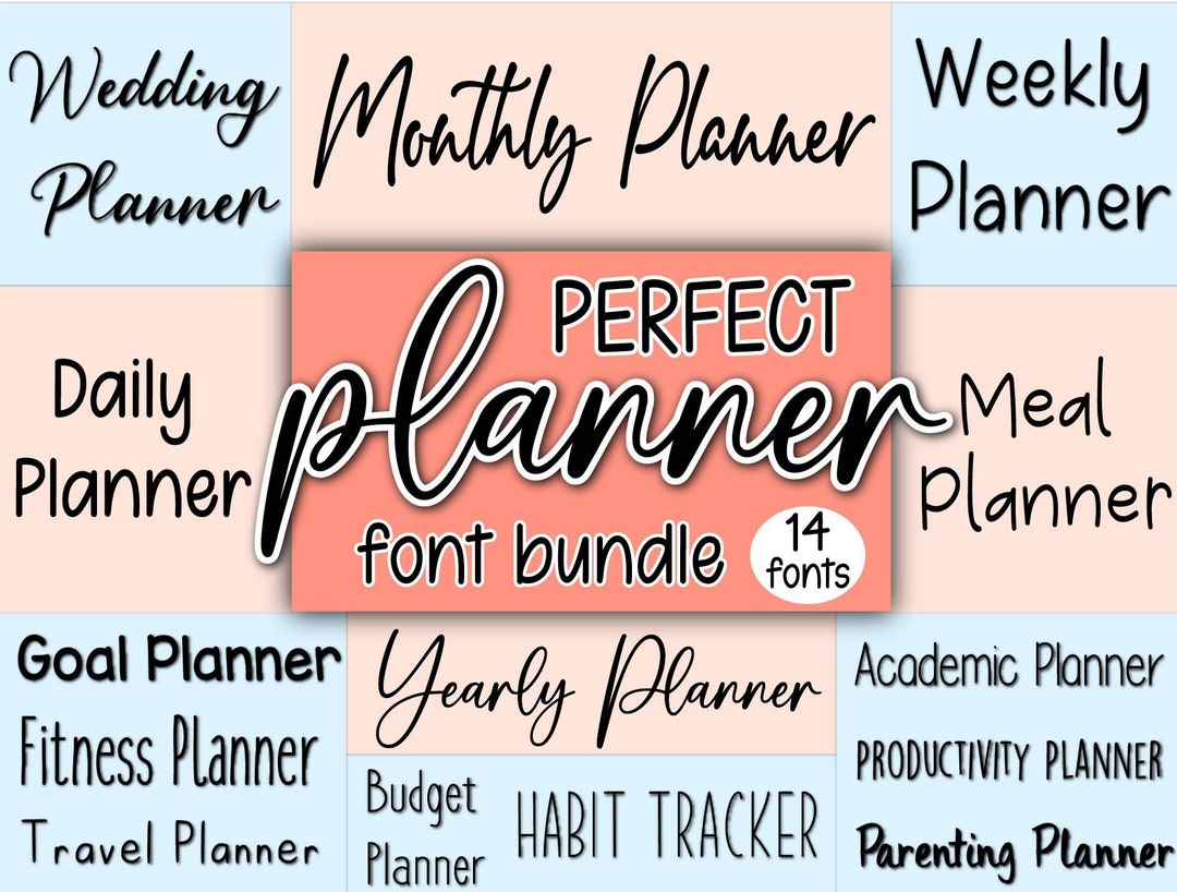 The Planner Font Bundle, Goodnotes Font, Procreate Font, Cursive Font ...