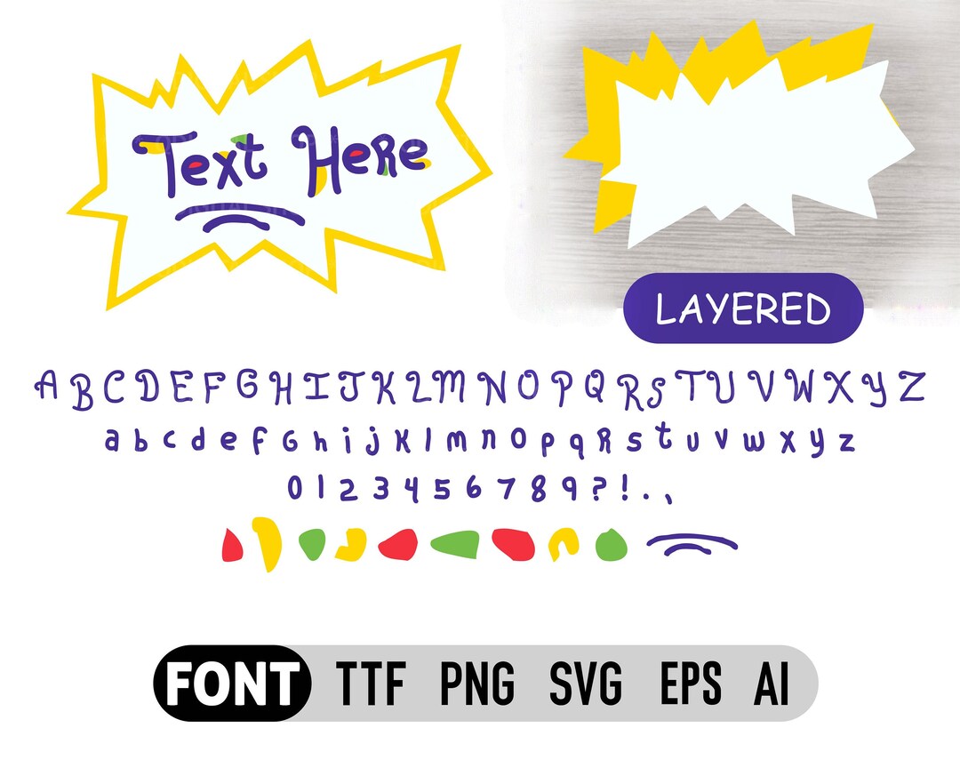 Cartoon Sign and Alphabet Svg LAYERED Font File Svg File - Etsy