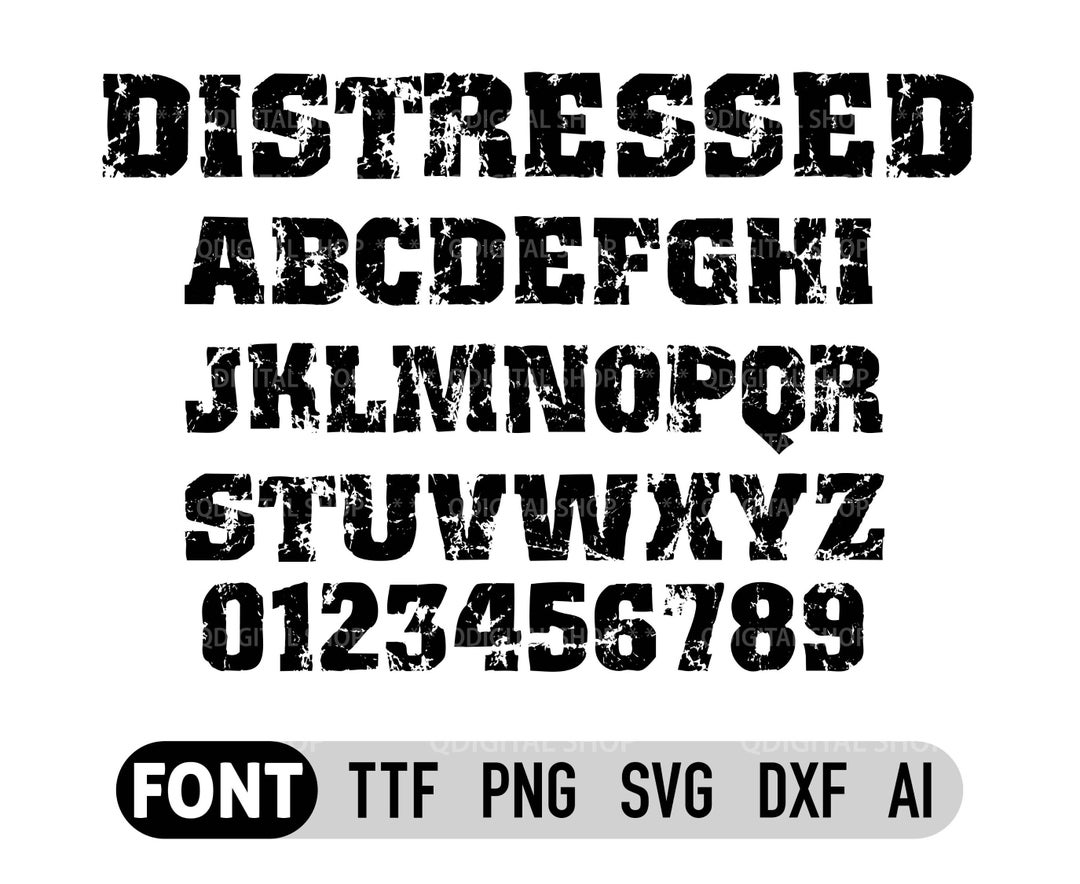 Distressed Font Svg, Distressed Alphabet Svg, Distressed Number ...