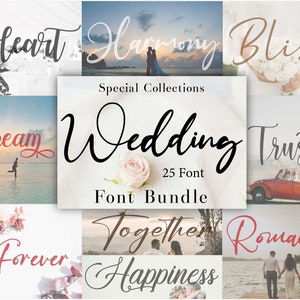 Wedding Font Bundle, Calligraphy Fonts, Cricut Fonts, Procreate Fonts ...