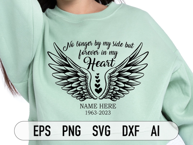 Missing You Svg, Rest in Peace Svg Png Files, Memorial Angel Wings Svg ...