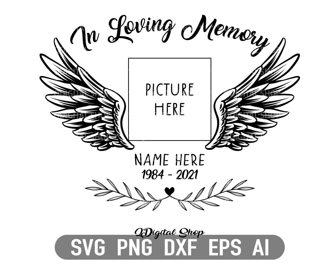 IN LOVING MEMORY Memorial Svg Angel Svg Funeral Svg UK 
