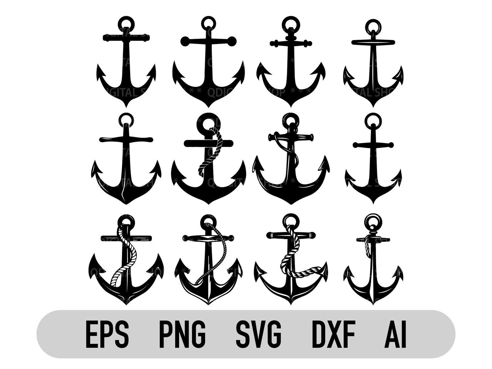 Anchor Bundle Svg, Png, Nautical Svg, Anchor Navy Svg, Anchor Clipart ...
