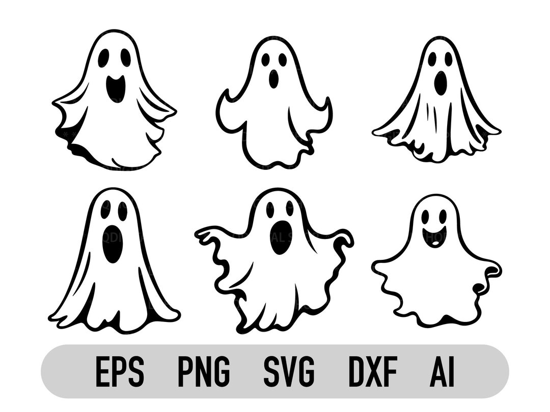 Cute Halloween Ghost Svg, Png, Ghost for Cricut, Silhouette, Svg Bundle ...