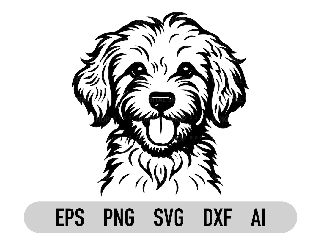 Goldendoodle Svg and Png, Goldendoodle Silhouette, Cute Goldendoodle ...