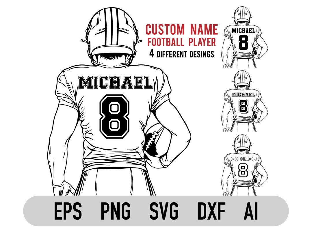 Custom Football Player Svg | Personalized Football Name Svg and Png ...